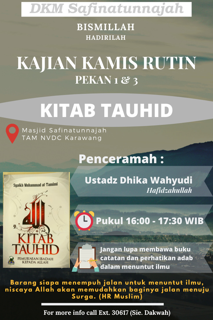 Poster Kajian Kitab Tauhid Karangan Syaikh Muhammad at-Tamimi