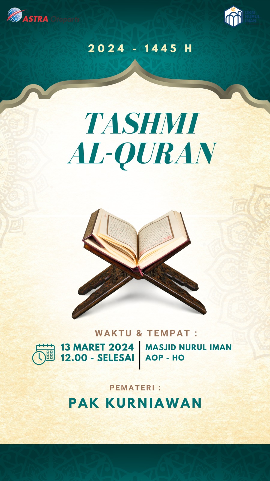 Kegiatan Tashmi Al-Qur'an Masjid Nurul Iman di Hari Kedua Ramadhan